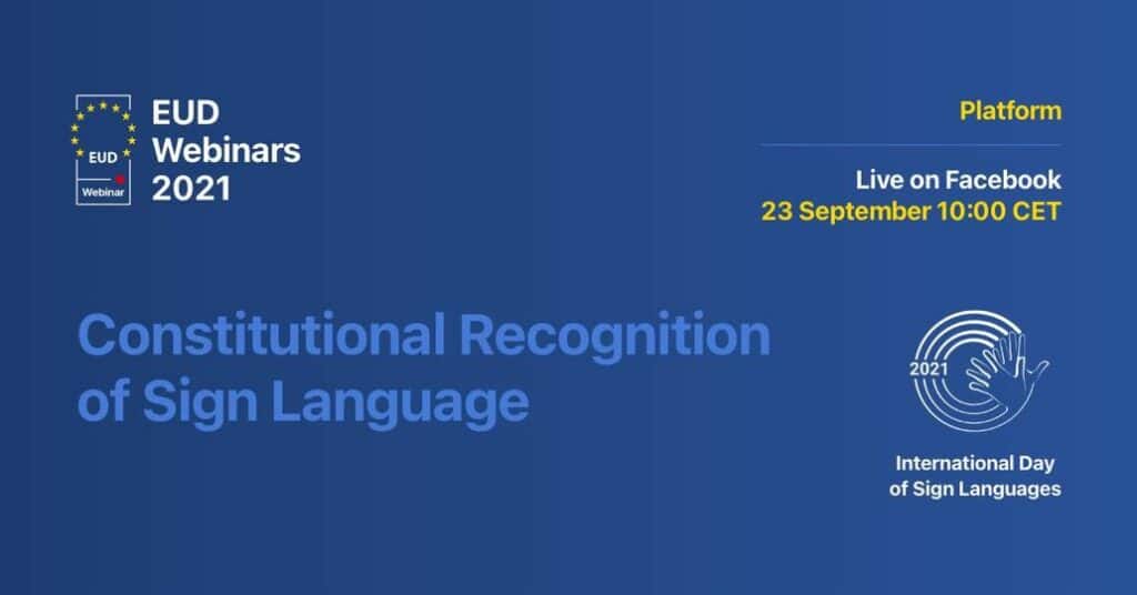 Constitutional Recognition of Sign Language - European Union of the Deaf